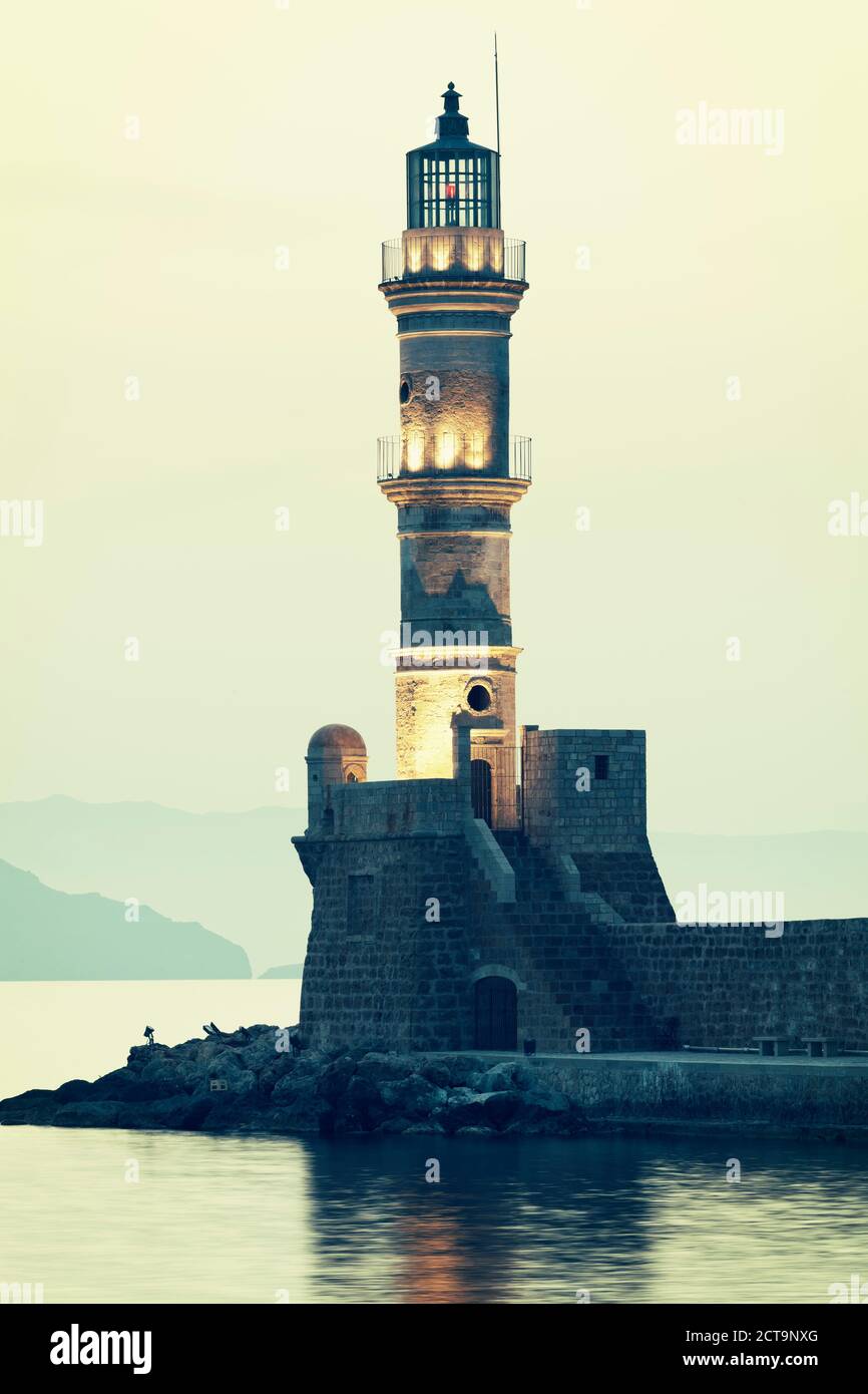 Greece, Crete, Chania, lighthouse Stock Photo - Alamy