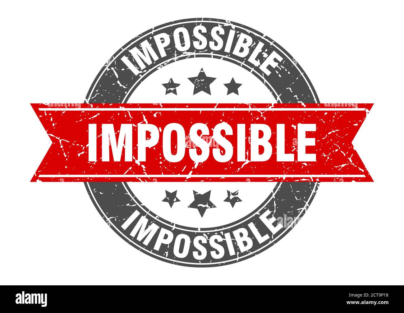 impossible round stamp with ribbon. sign. label Stock Vector Image ...