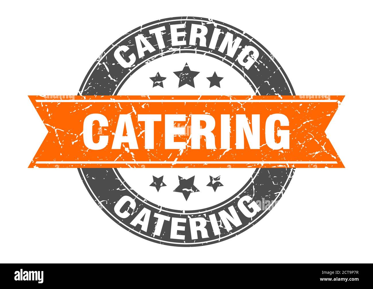 catering round stamp with ribbon. sign. label Stock Vector Image & Art ...