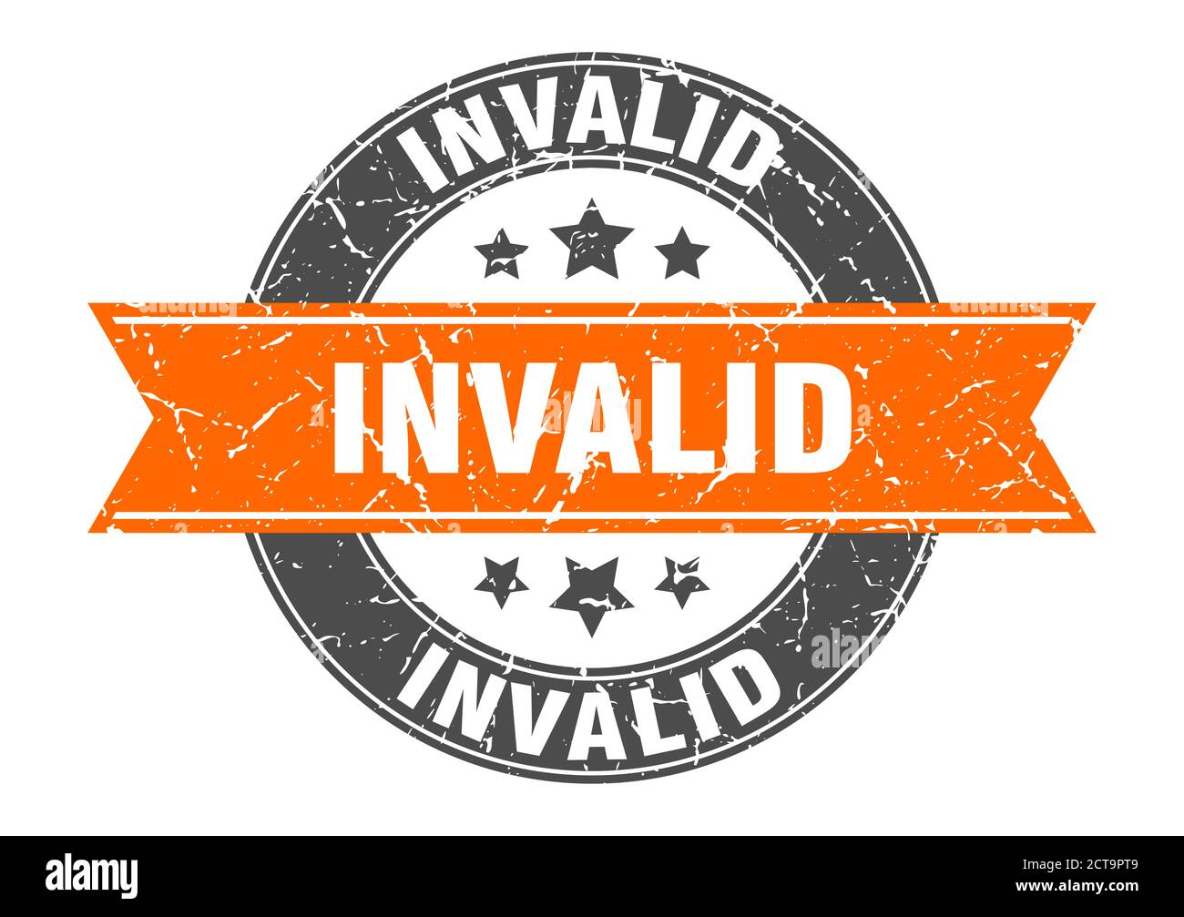 invalid round stamp with ribbon. sign. label Stock Vector Image & Art ...