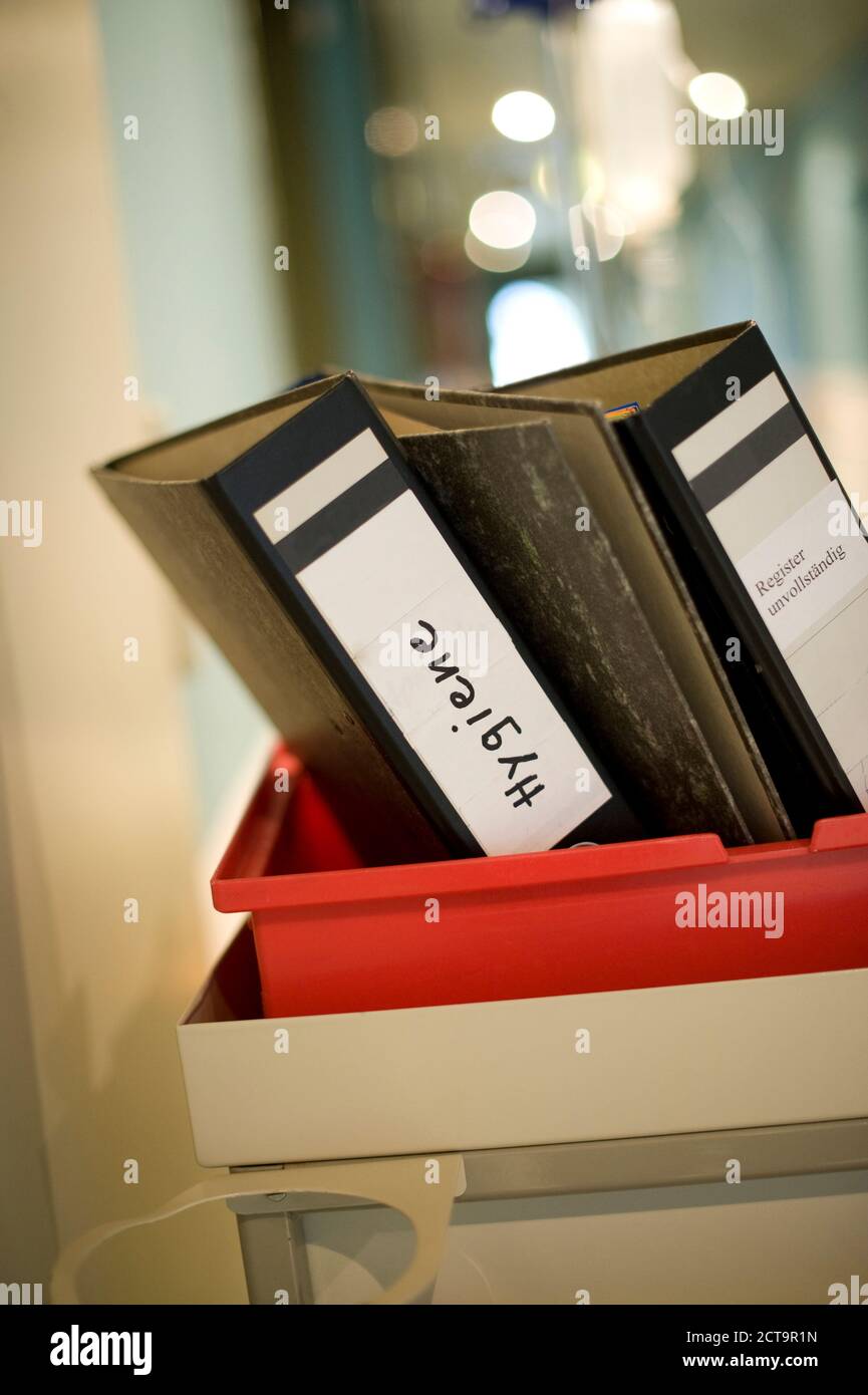 Germany, Bavaria, hygiene folder in a hospital Stock Photo - Alamy