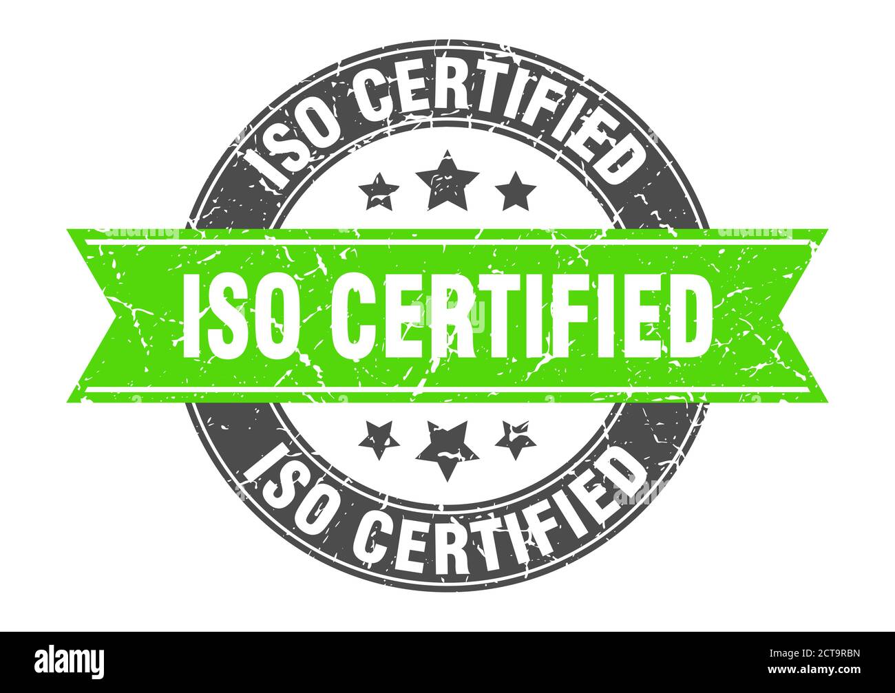 iso certified round stamp with ribbon. sign. label Stock Vector Image ...