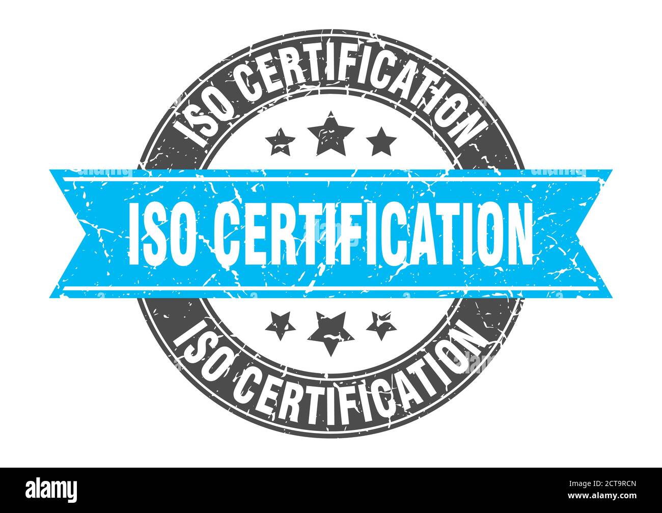 iso certification round stamp with ribbon. sign. label Stock Vector ...