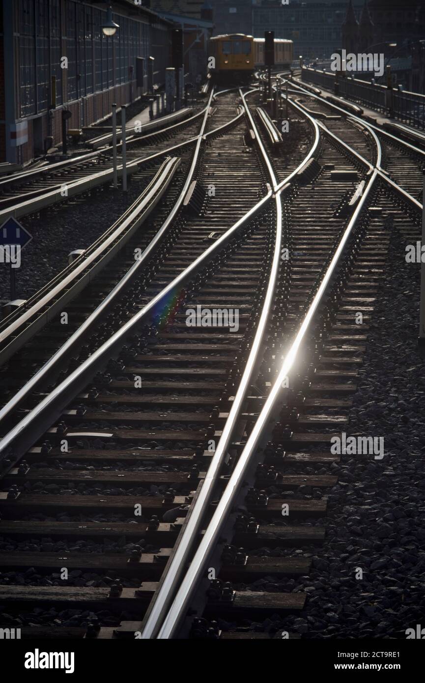 Germany, Berlin, rail tracks of elevated railway Stock Photo - Alamy