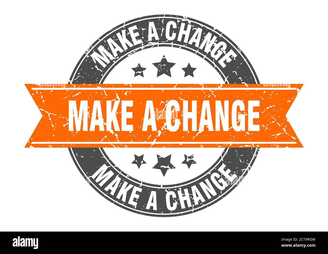 make a change round stamp with ribbon. sign. label Stock Vector Image ...