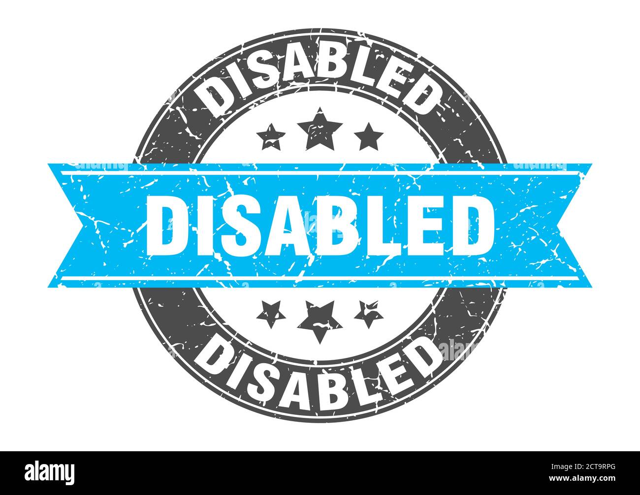disabled round stamp with ribbon. sign. label Stock Vector Image & Art ...