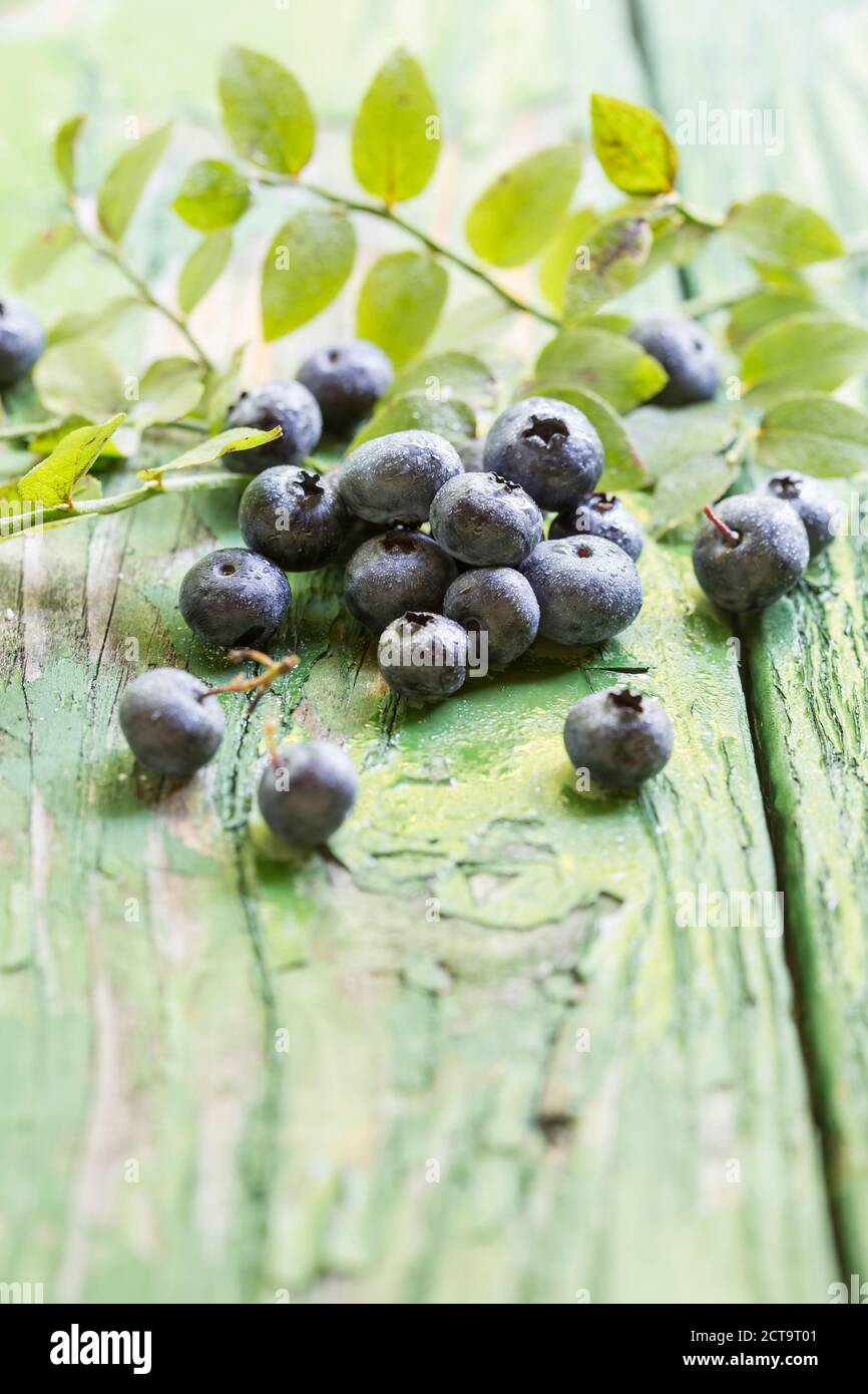 Blueberries on green table hi-res stock photography and images - Alamy
