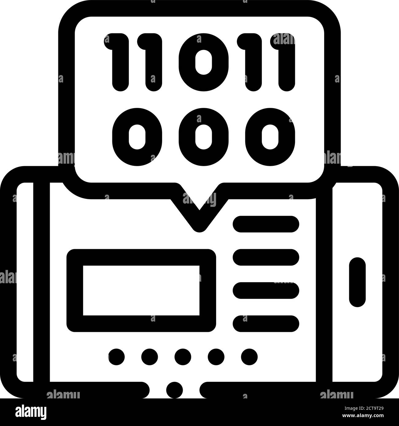 phone app binary code icon vector outline illustration Stock Vector ...