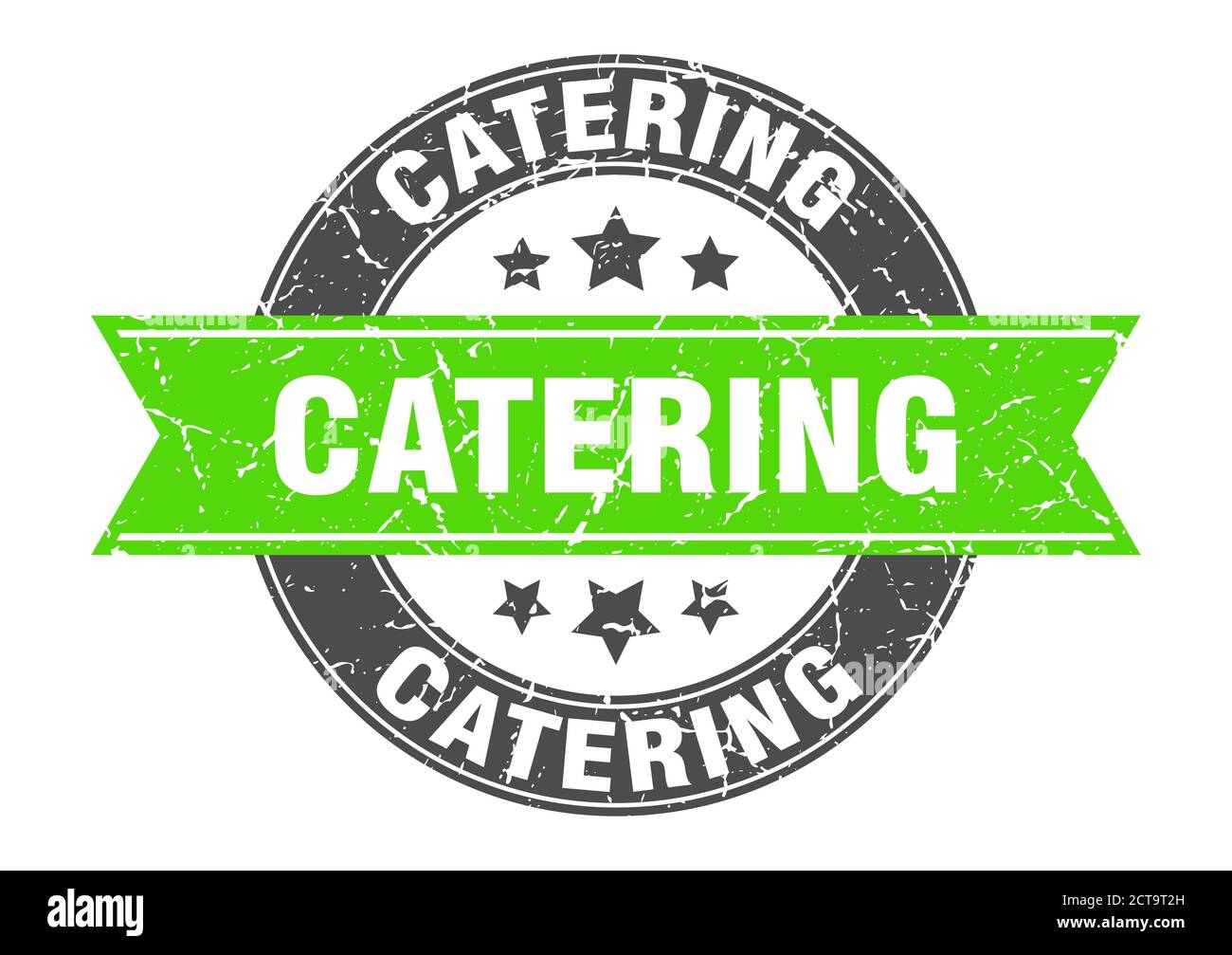 catering round stamp with ribbon. sign. label Stock Vector Image & Art ...