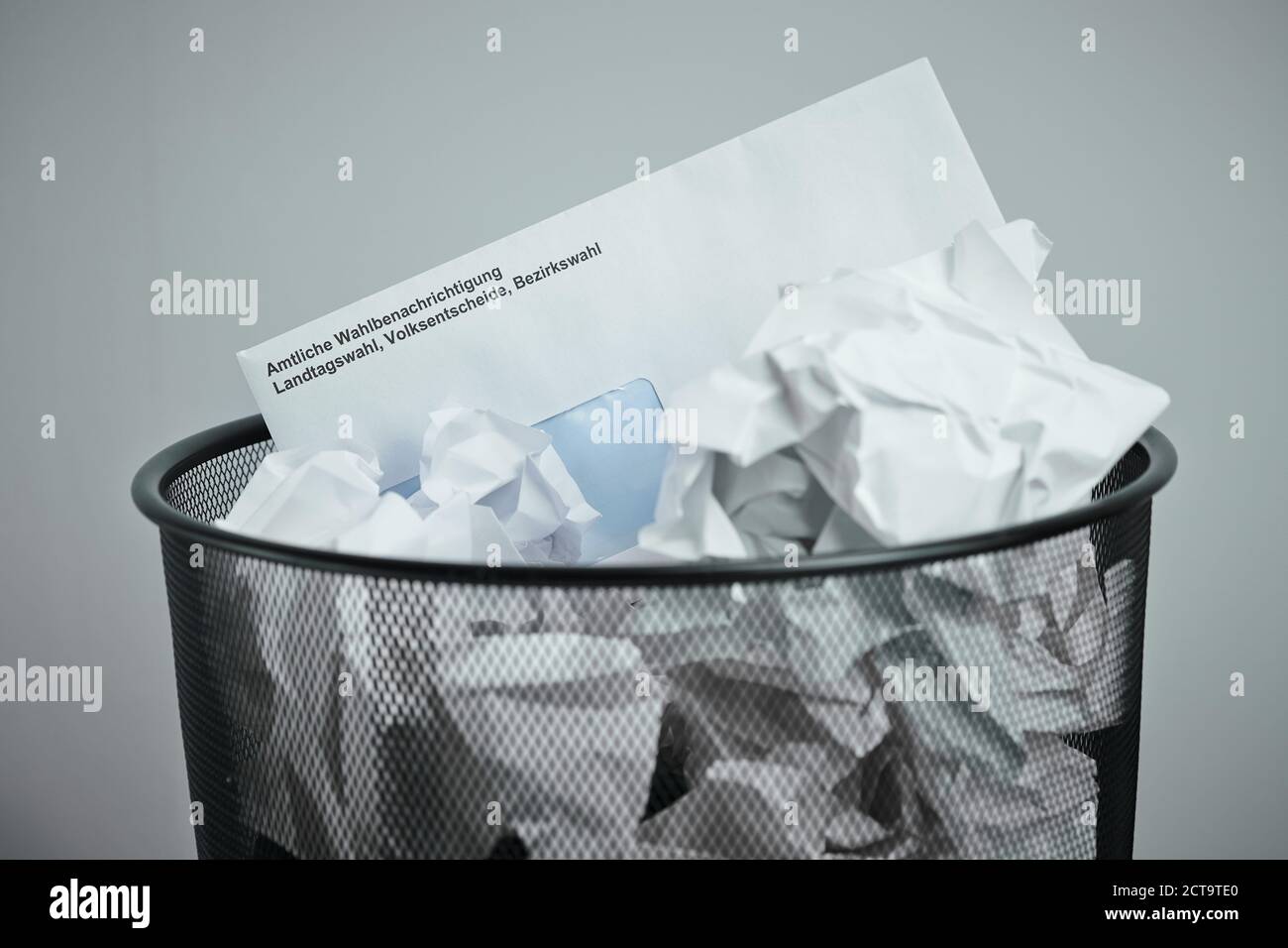 Election voting card in wastepaper basket Stock Photo - Alamy