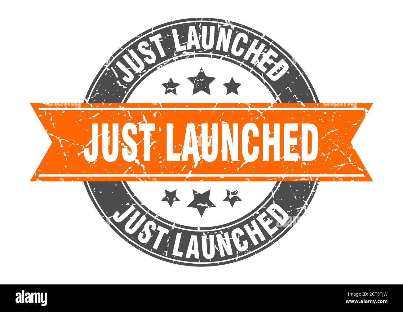 just launched round stamp with ribbon. sign. label Stock Vector Image ...