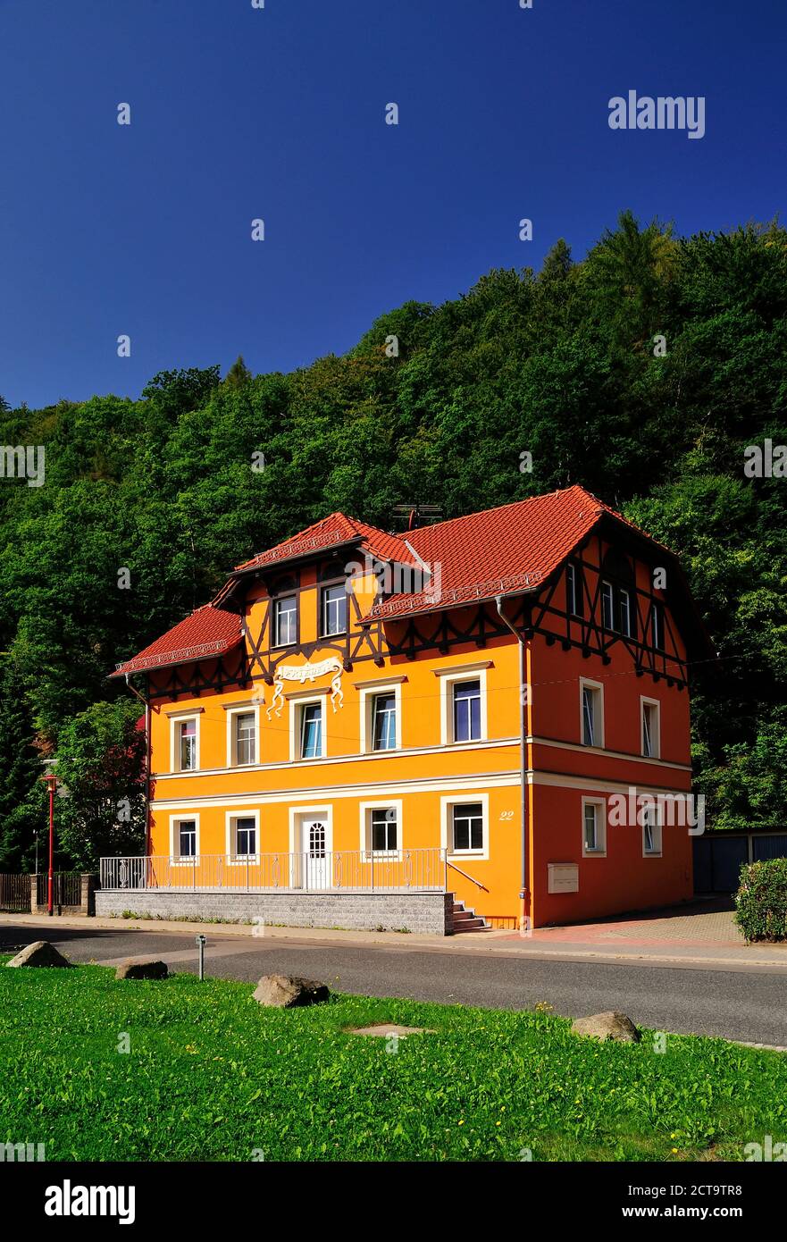 Germany, Saxony, Tharandt, House at the street Stock Photo - Alamy