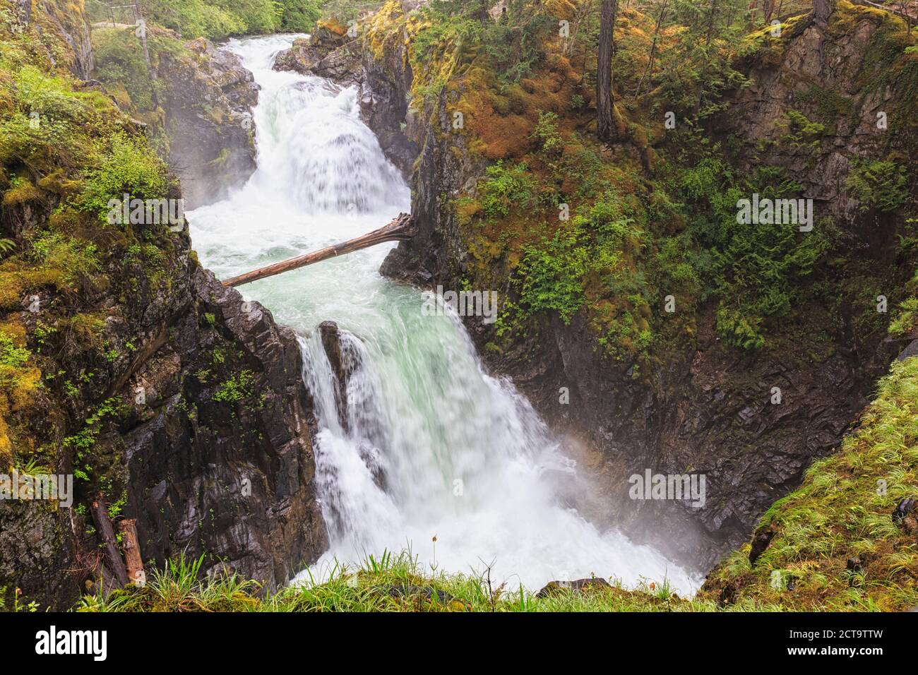 Waterfall in little qualicum falls provincial park hi-res stock ...