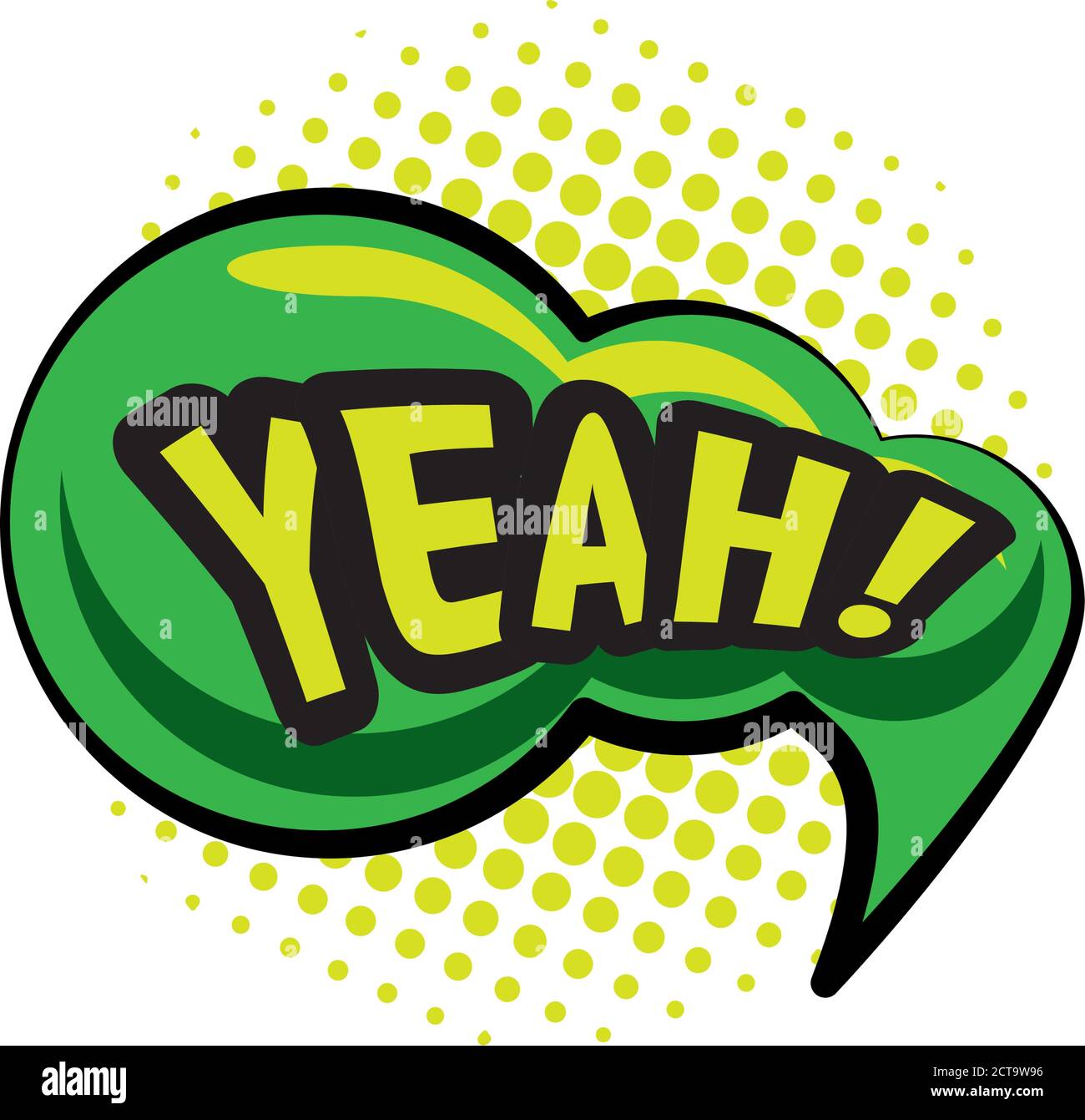 pop art yeah bubble detailed style icon design of retro expression ...