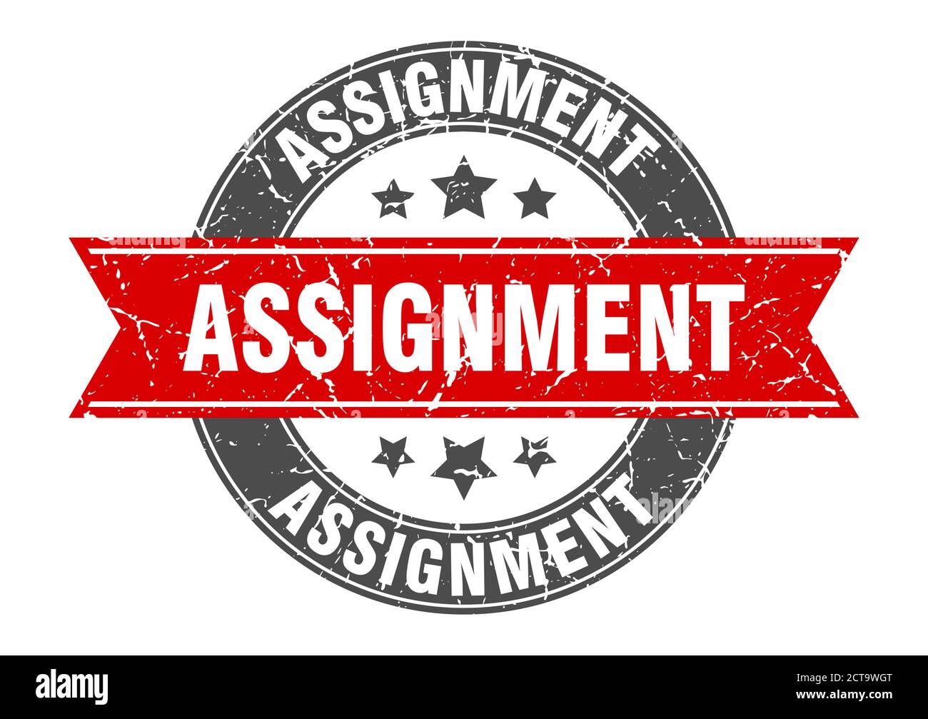 Assignment round red grunge stamp hi-res stock photography and images ...