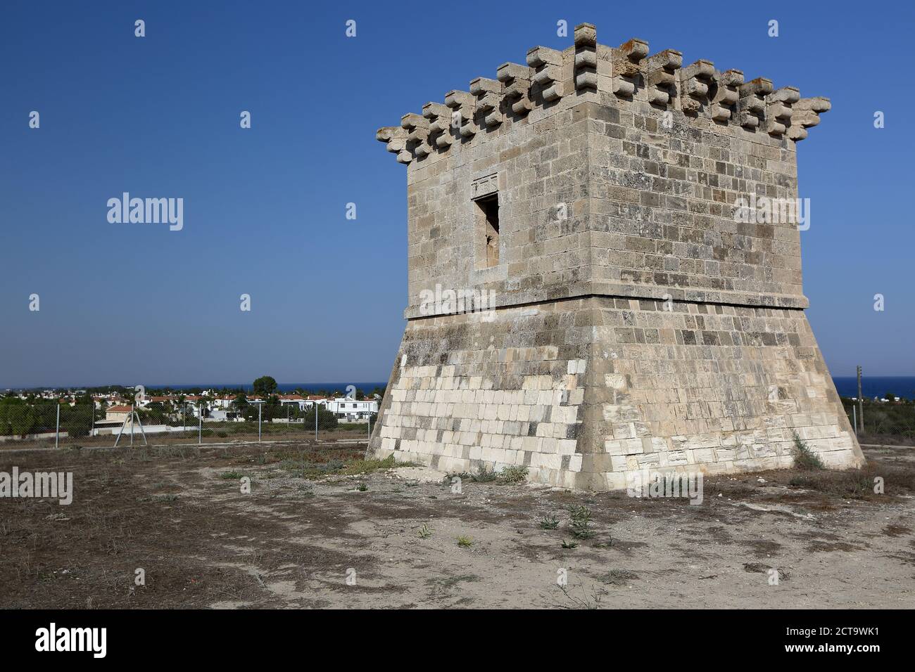 The historical Venetian tower in Pervolia, Cyprus Stock Photo - Alamy