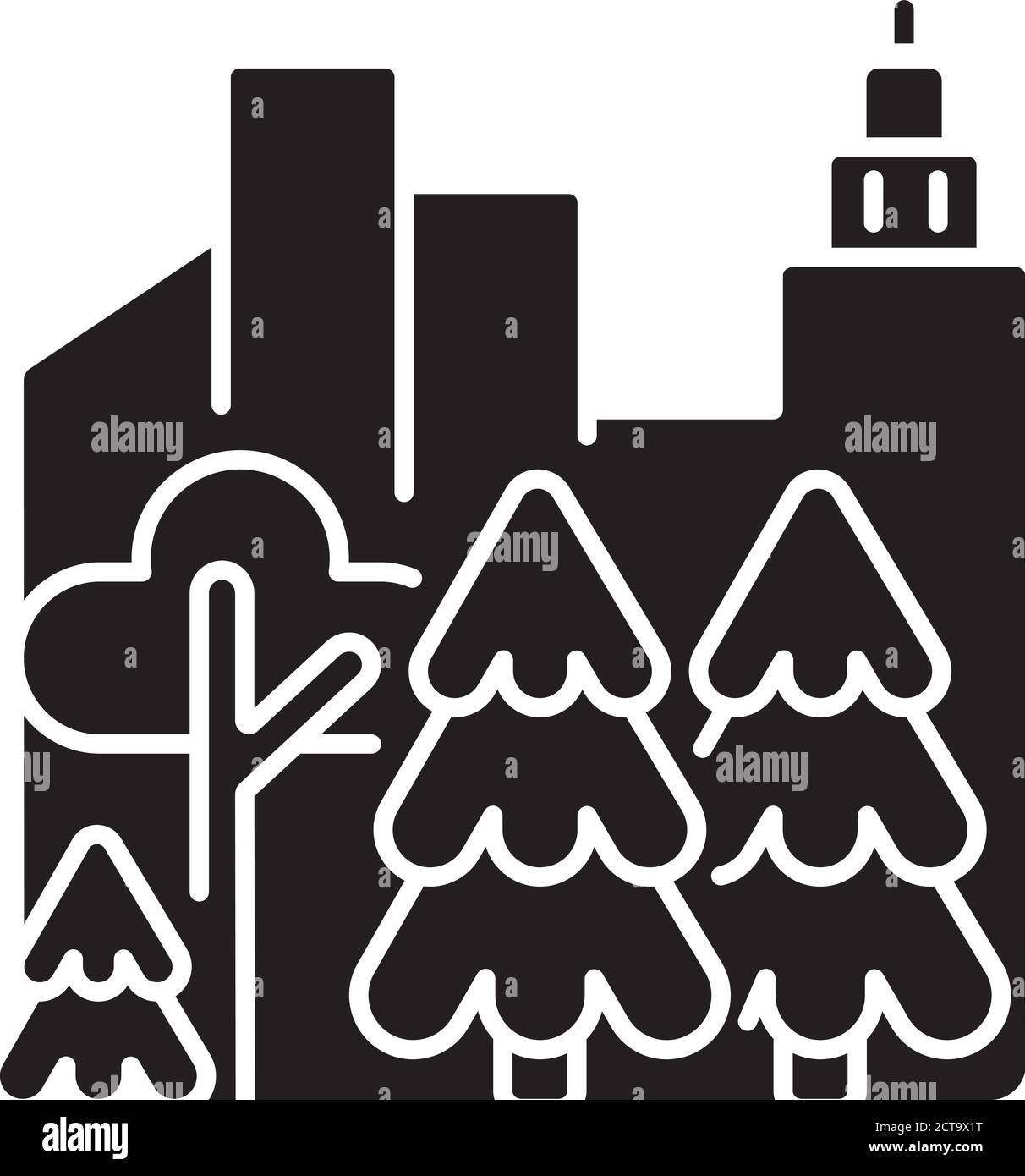 Urban forest black glyph icon Stock Vector Image & Art - Alamy