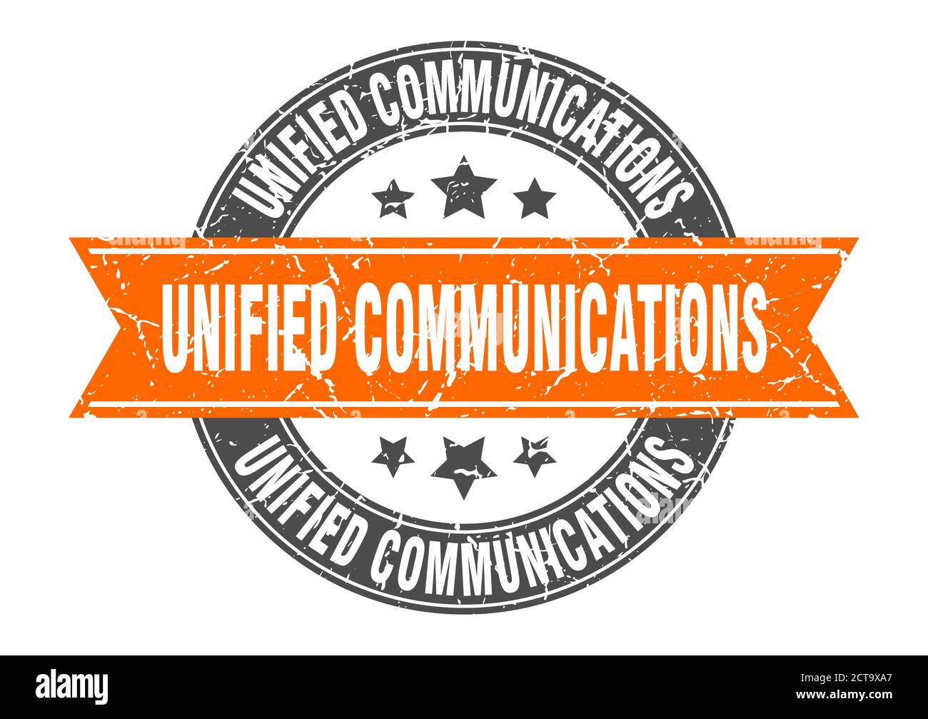 unified communications round stamp with ribbon. sign. label Stock ...