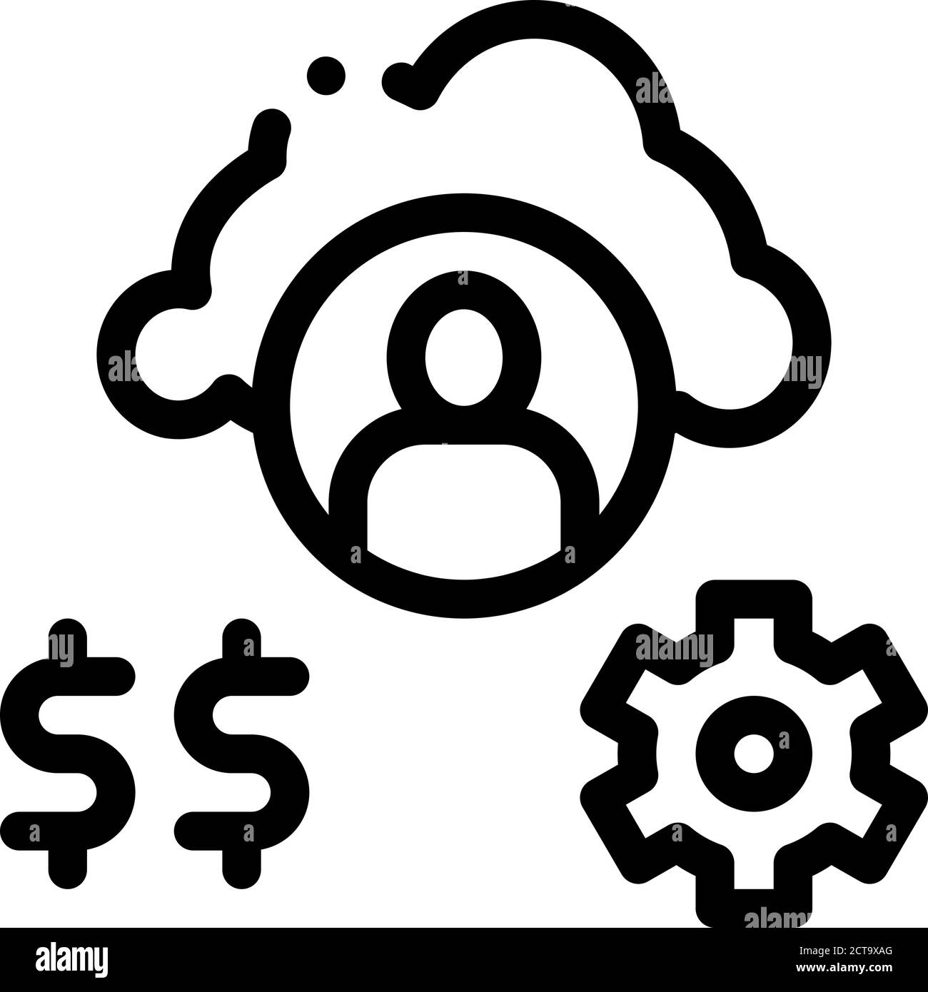 human working for money icon vector outline illustration Stock Vector ...