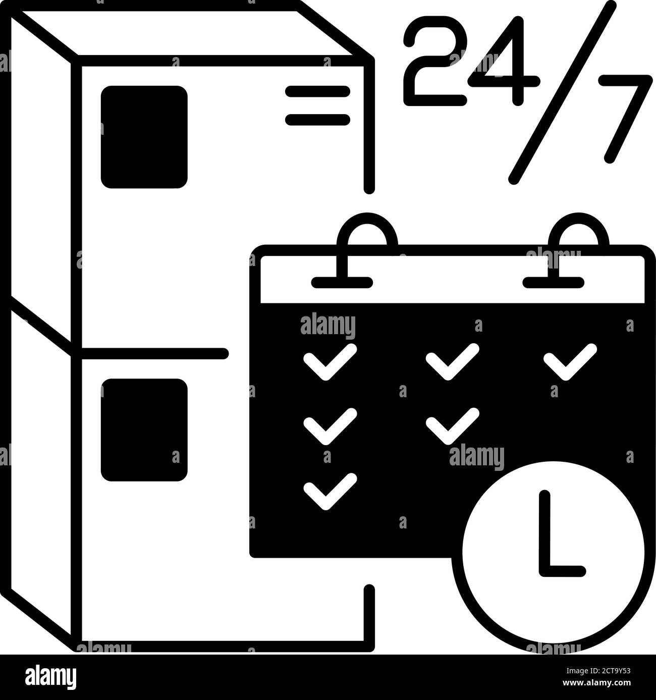 Schedule package pickup black linear icon Stock Vector Image & Art - Alamy