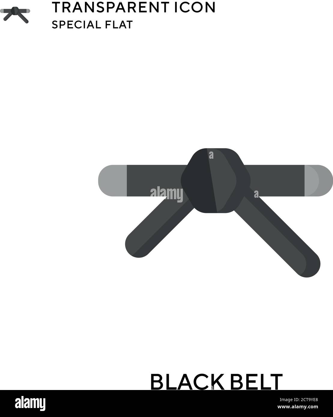 Black belt vector icon. Flat style illustration. EPS 10 vector Stock ...