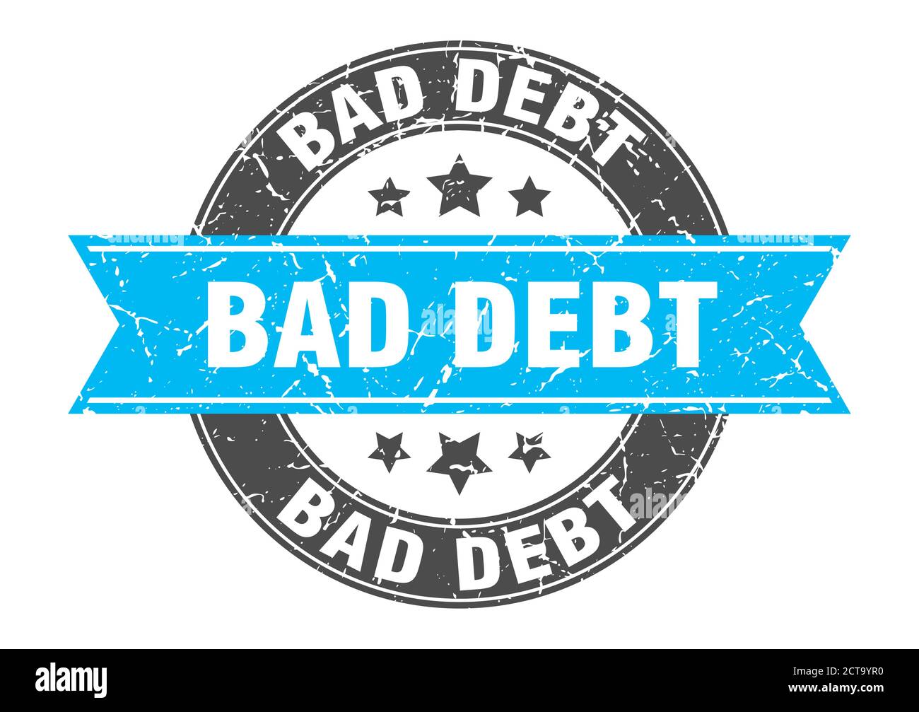 bad debt round stamp with ribbon. sign. label Stock Vector Image & Art ...
