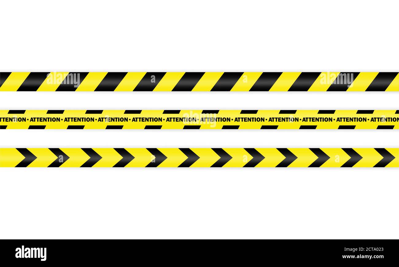 Police tape icon set. Attention. Warning. Vector on isolated white ...