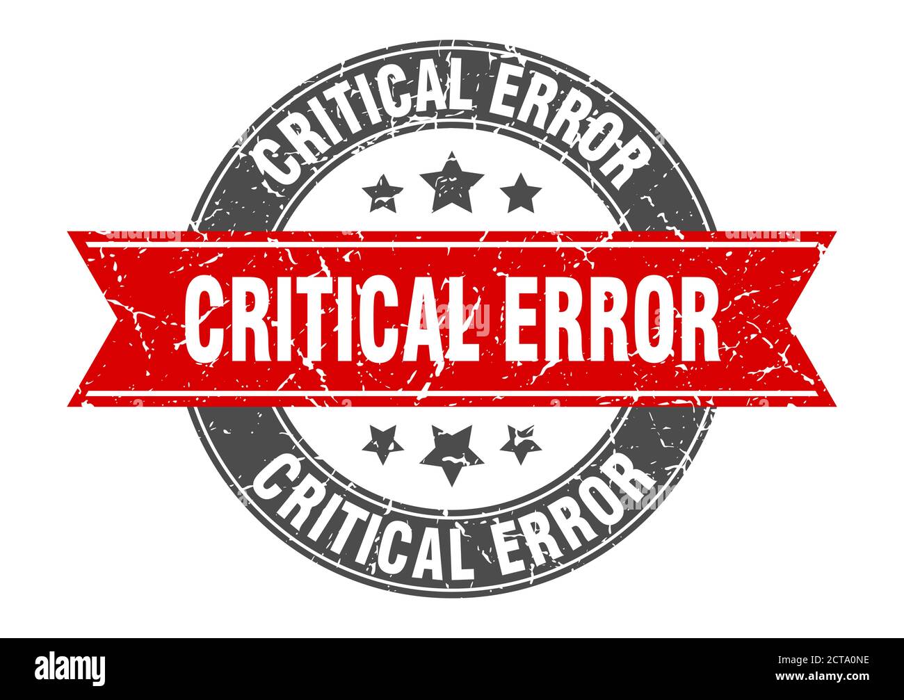 critical error round stamp with ribbon. sign. label Stock Vector Image ...