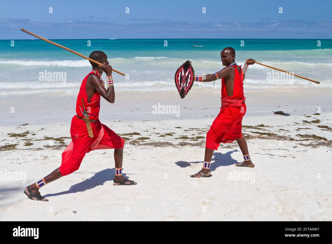 Africa, Kenya, Coast Province, District Kwale, Diani Beach, fighting ...