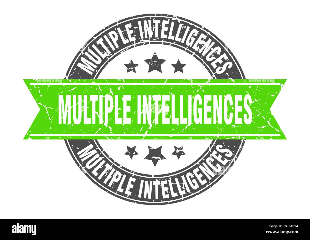 multiple intelligences round stamp with ribbon. sign. label Stock ...
