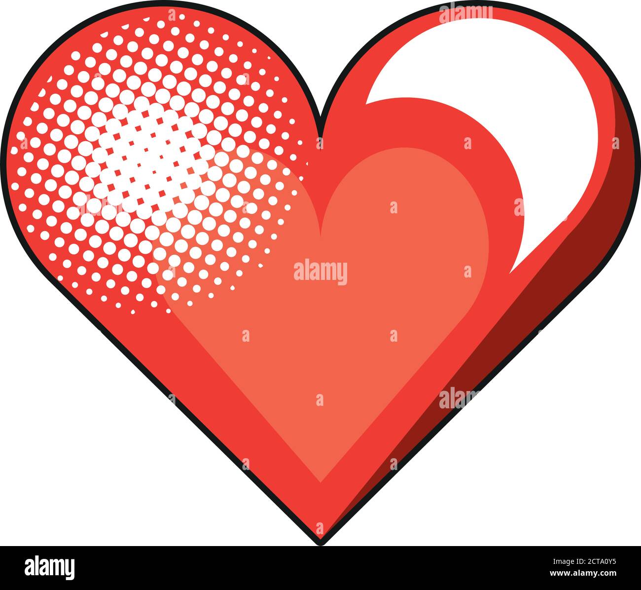 pop art heart detailed style icon design of retro expression comic ...