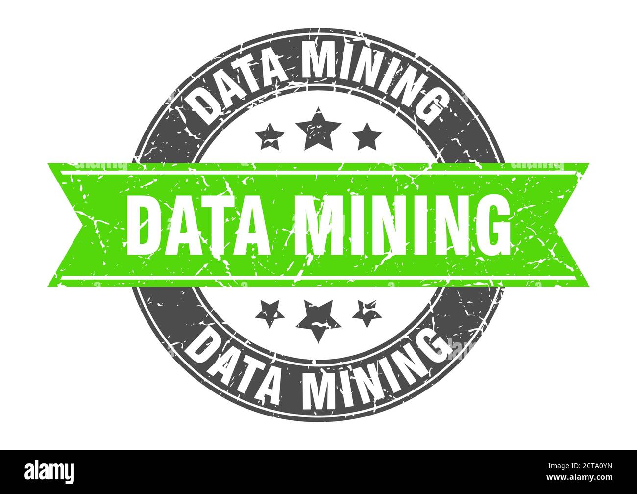 data mining round stamp with ribbon. sign. label Stock Vector Image ...