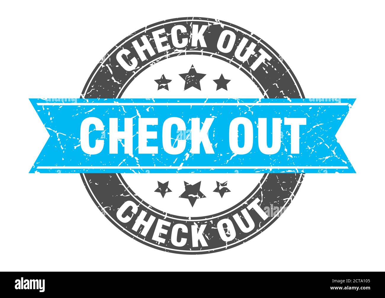 check out round stamp with ribbon. sign. label Stock Vector Image & Art ...