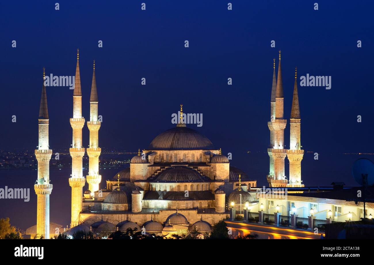 Turkey, Istanbul, Blue Mosque at night Stock Photo - Alamy