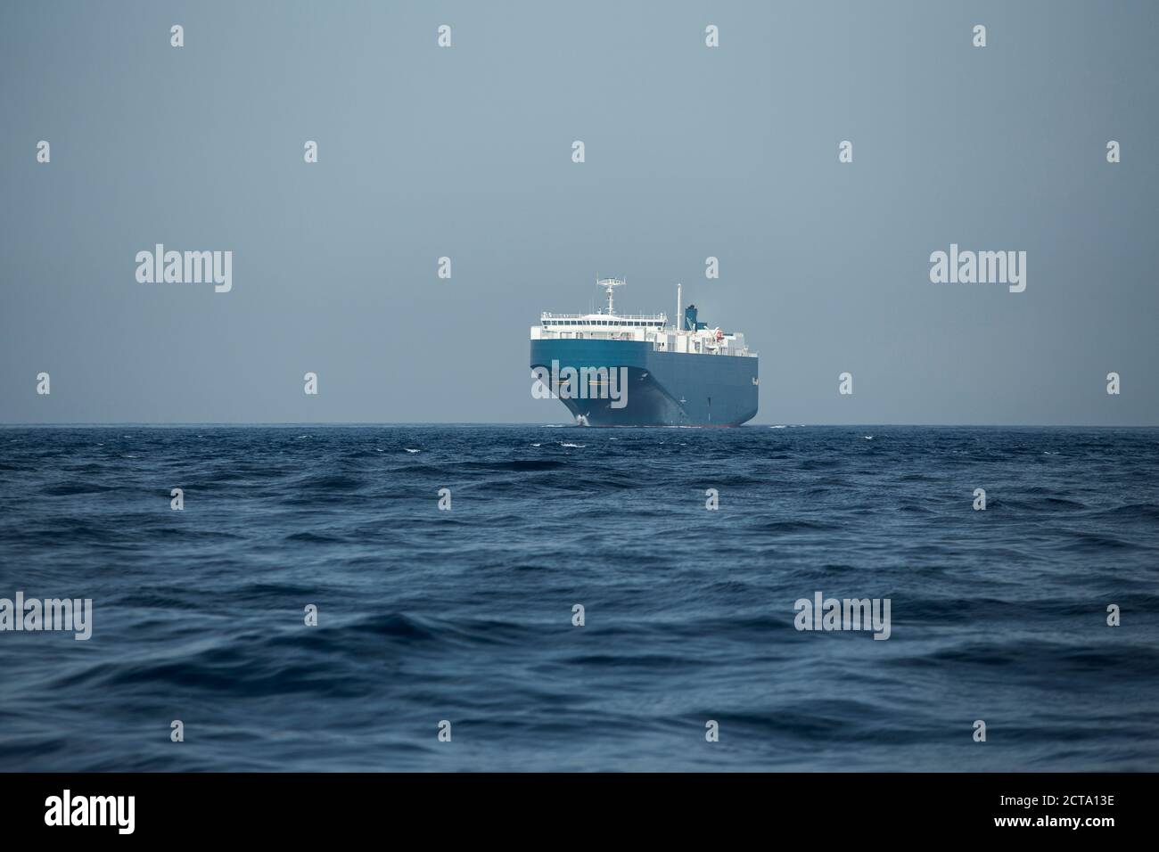 Spain, Andalusia, Tarifa, Car carrier ship in the Strait of Gibraltar ...