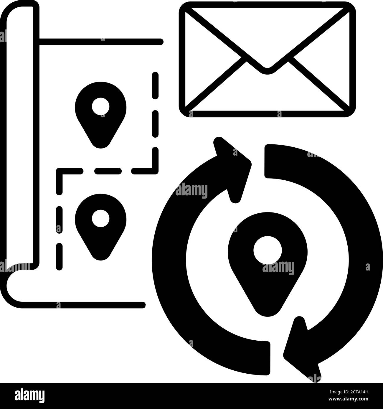 Change address black linear icon Stock Vector Image & Art - Alamy