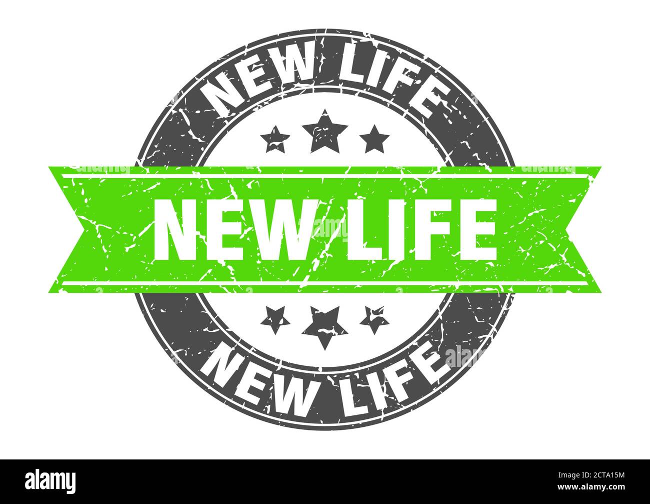 new life round stamp with ribbon. sign. label Stock Vector Image & Art ...
