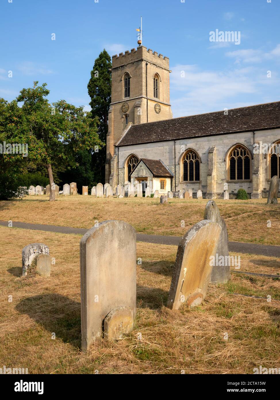 St Mary's Church and Reigate cemetery with gravestones, Reigate Surrey ...