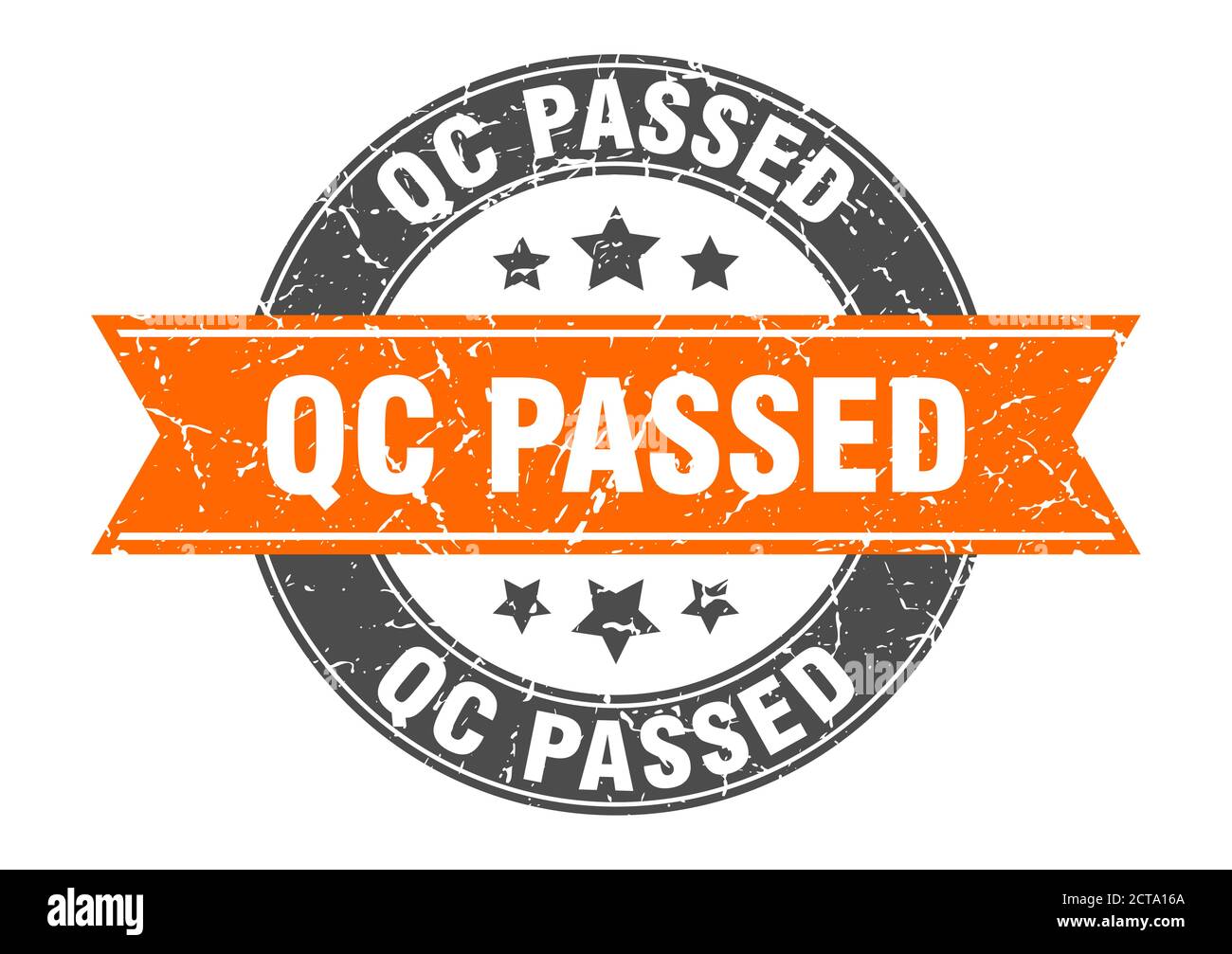 qc passed round stamp with ribbon. sign. label Stock Vector Image & Art ...