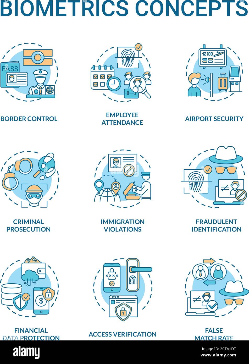 Safety line icon biometrics hi-res stock photography and images - Alamy