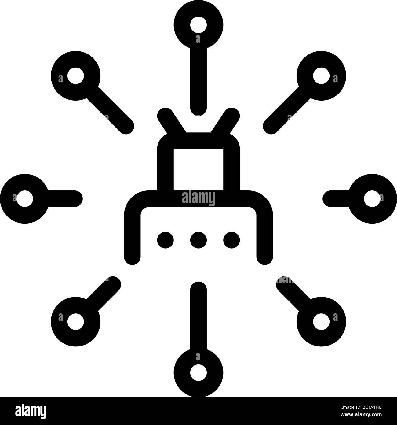robotic car system icon vector outline illustration Stock Vector Image ...