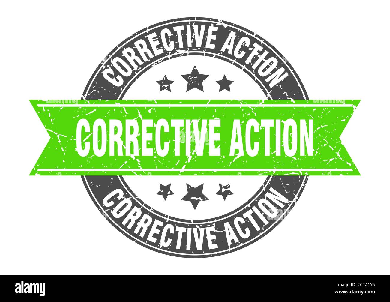 corrective action round stamp with ribbon. sign. label Stock Vector ...