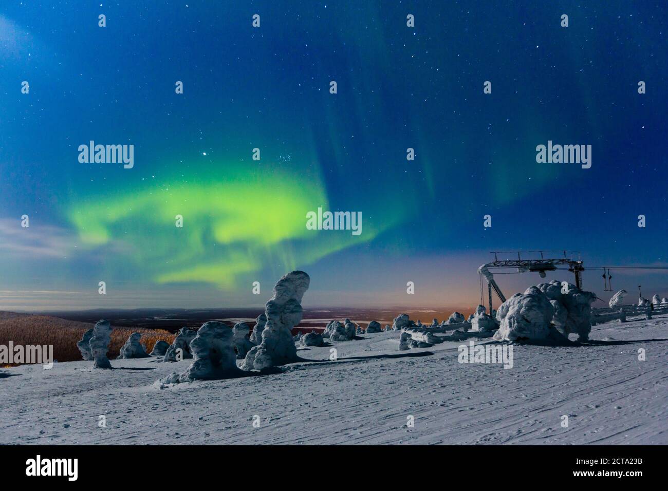 Scandinavia, Finland, Kittilae, Polar lights, Aurora borealis Stock ...