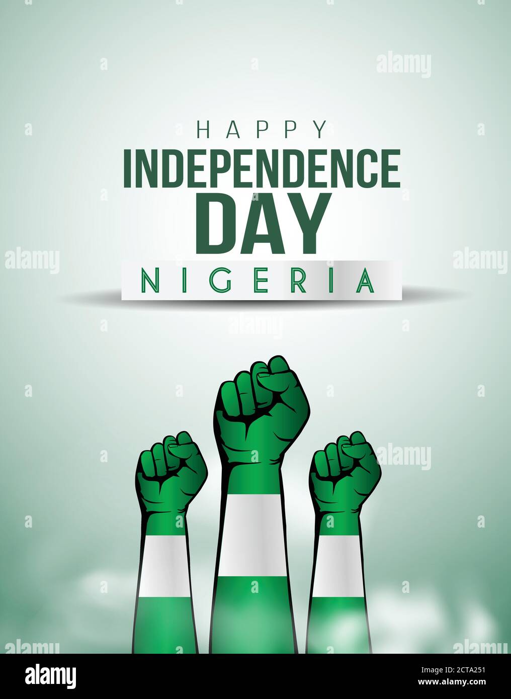 1st October Nigeria Independence Day. hand holding power, strength ...