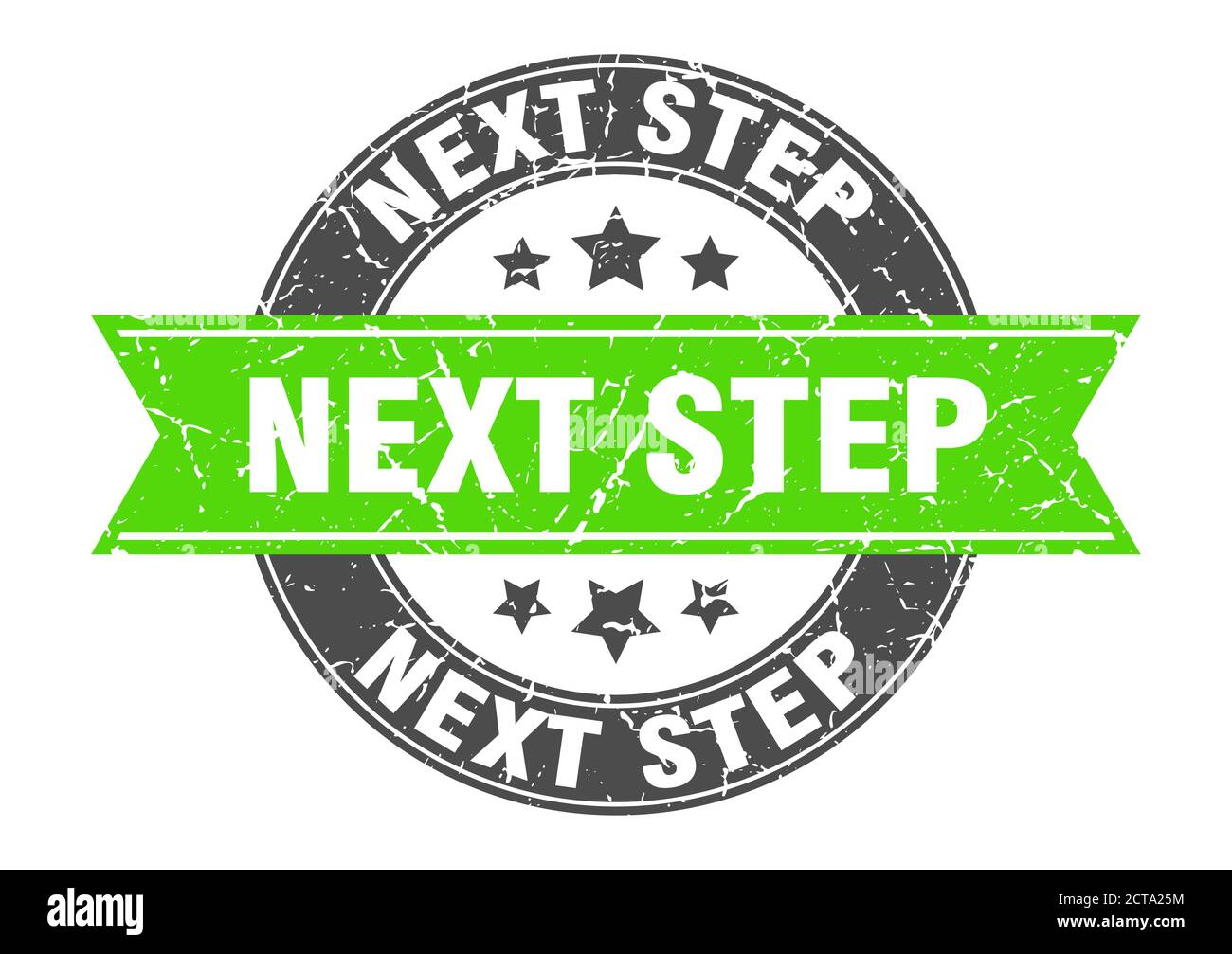 next step round stamp with ribbon. sign. label Stock Vector Image & Art ...