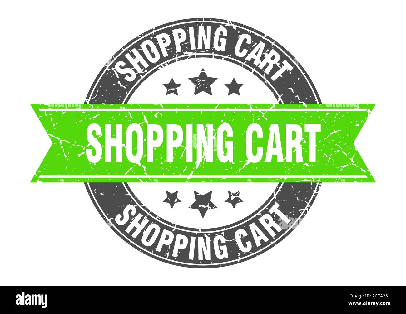 shopping cart round stamp with ribbon. sign. label Stock Vector Image ...