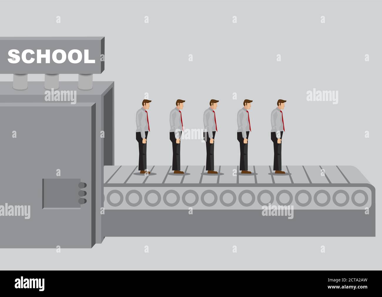Manufacturing machine titled school mass produces similar dull people ...