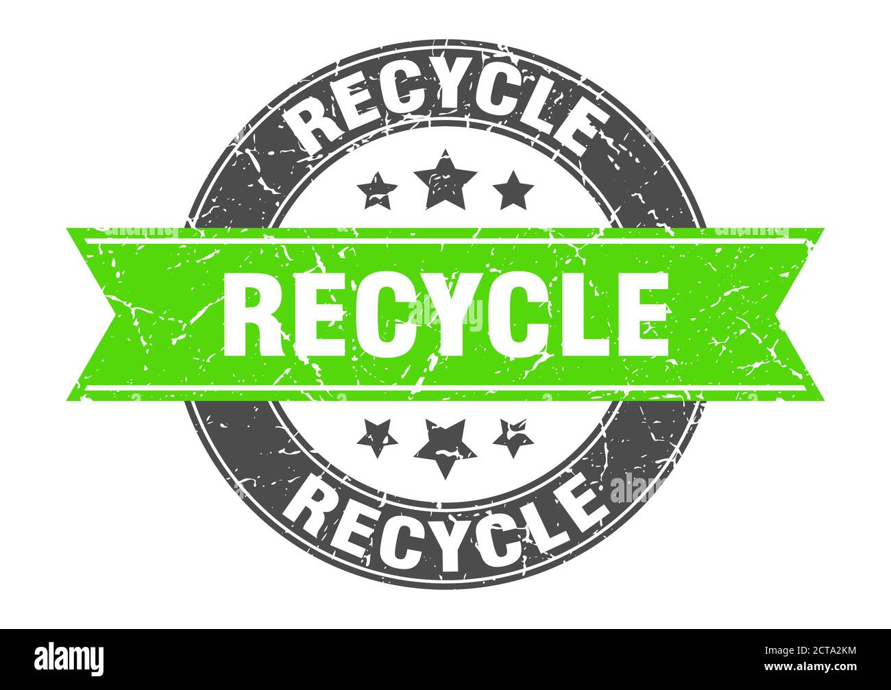 recycle round stamp with ribbon. sign. label Stock Vector Image & Art ...