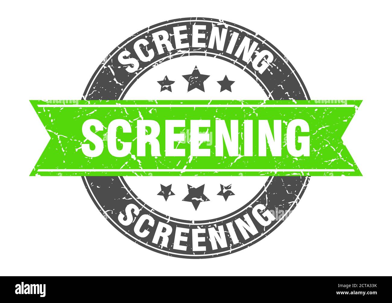 screening round stamp with ribbon. sign. label Stock Vector Image & Art ...