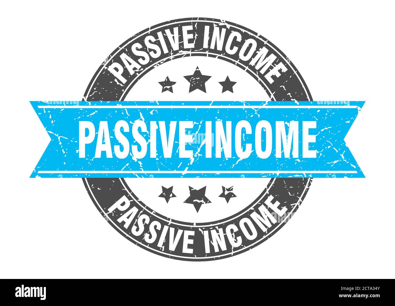 passive income round stamp with ribbon. sign. label Stock Vector Image ...